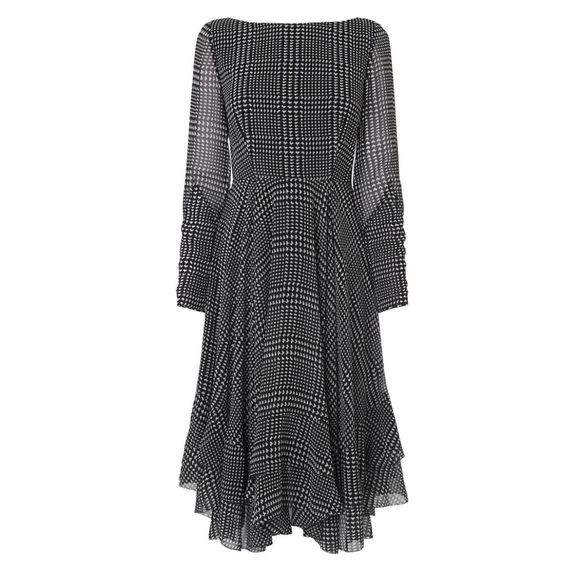 LK Bennett | Dresses | Lk Bennett Manon Black And White Ruffle Dress ...